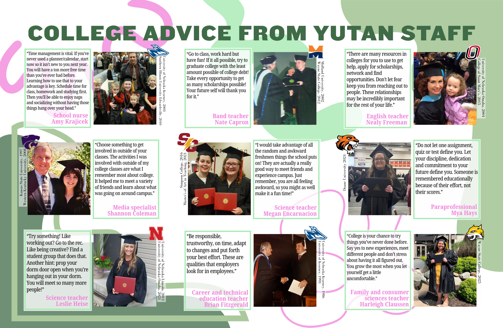 College advice from Yutan staff – Chieftain Times